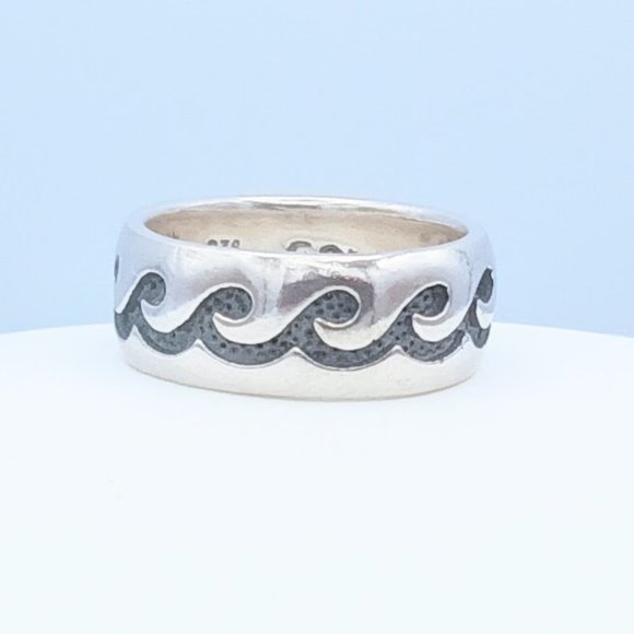 Vintage | Jewelry | Vintage Sterling Silver Wave Scroll Oxidized Band ...
